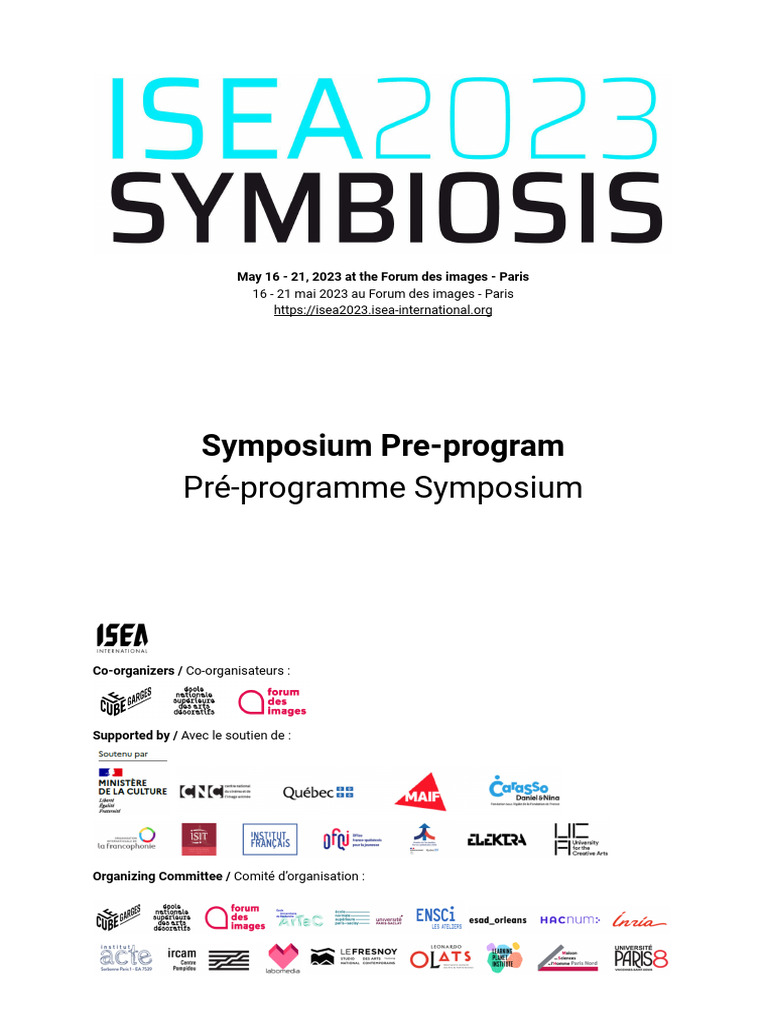 ISEA2023 Symposium Pre-Program | PDF