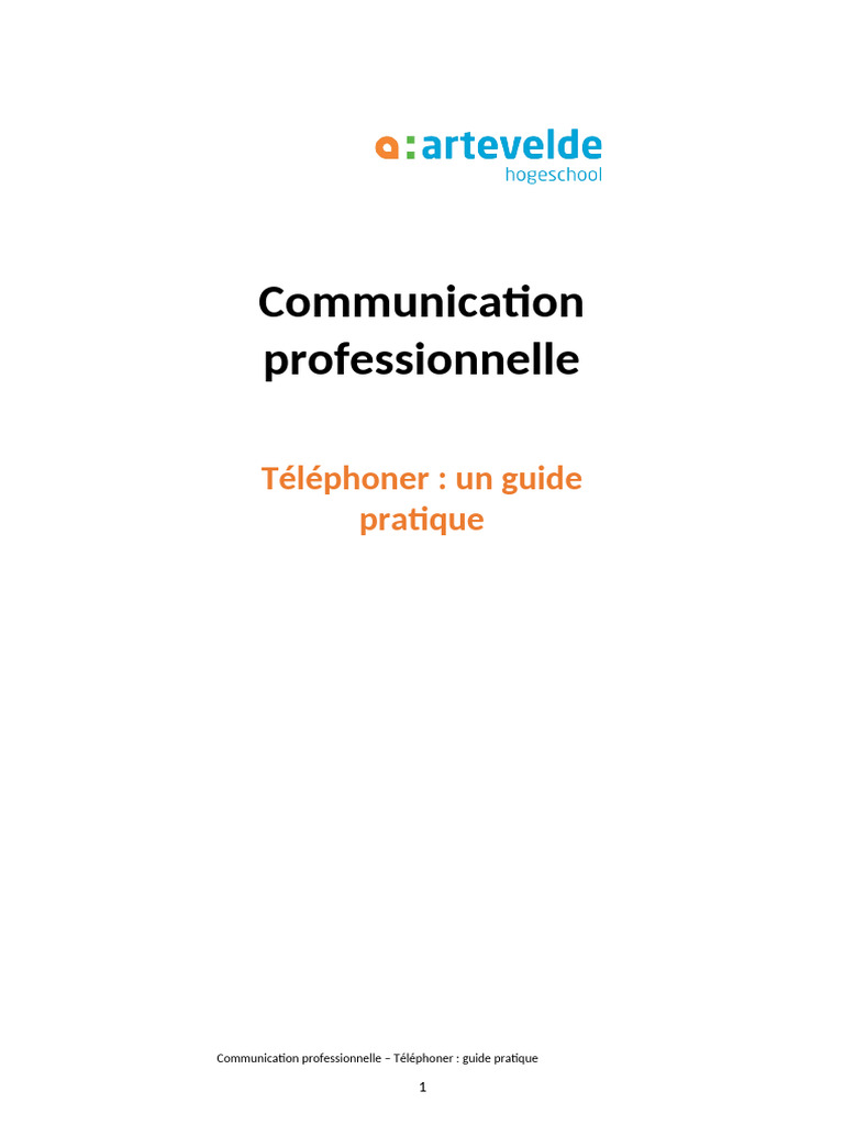 TÉLÉPHONER Guide Pratique | PDF | Télécommunications | Téléphonie