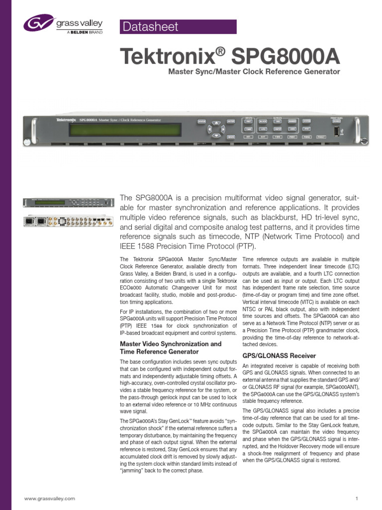 GVB 1 0586d en Ds - Tektronix - Spg8000a | PDF | Electrical Engineering | Telecommunications ...