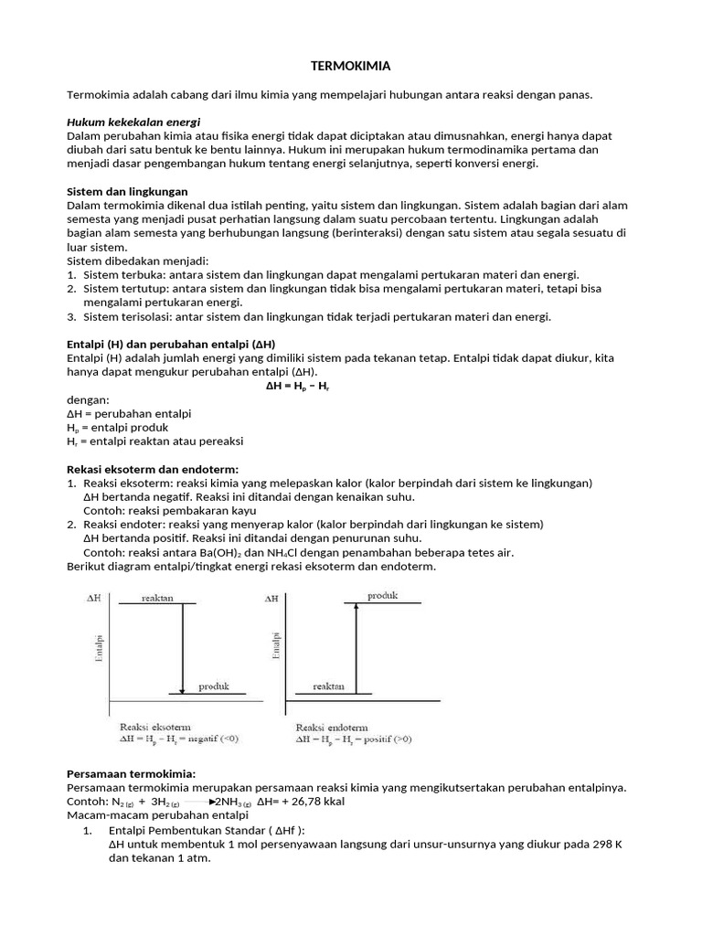 Pengenalan Termokimia dan Entalpi | PDF | Sains & Matematika