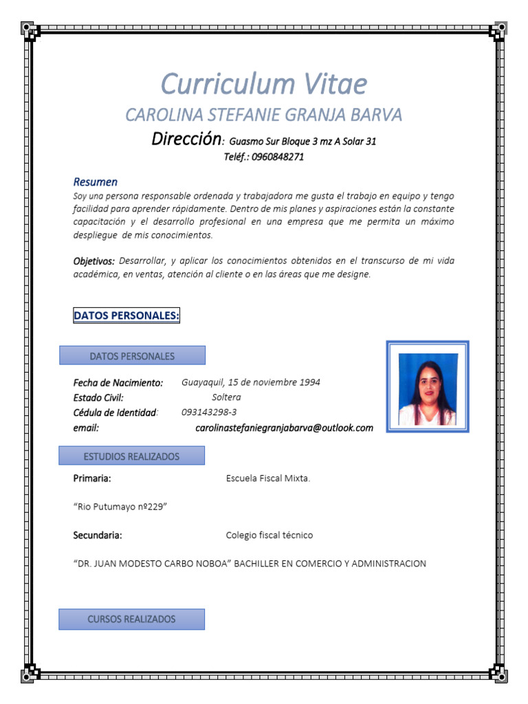 Curriculum Carolina ( | PDF | Business