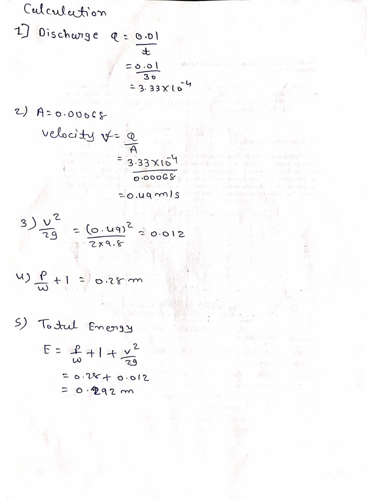 FMHM Lab Manual Calculation | PDF