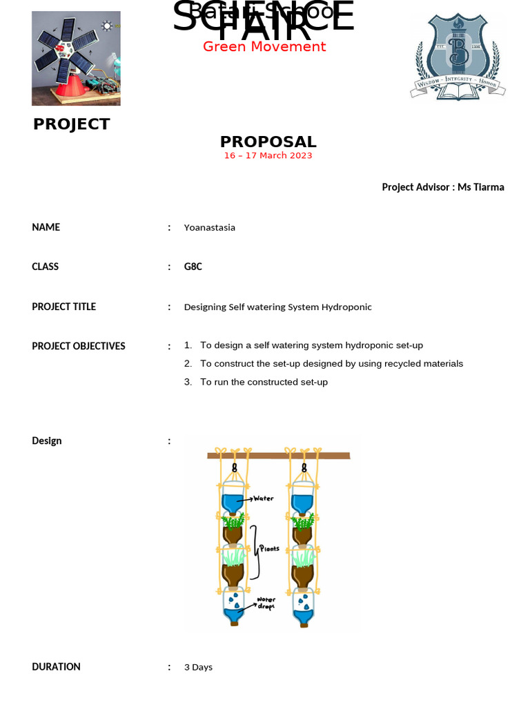 Science Fair Proposal 2023 - G8 | PDF