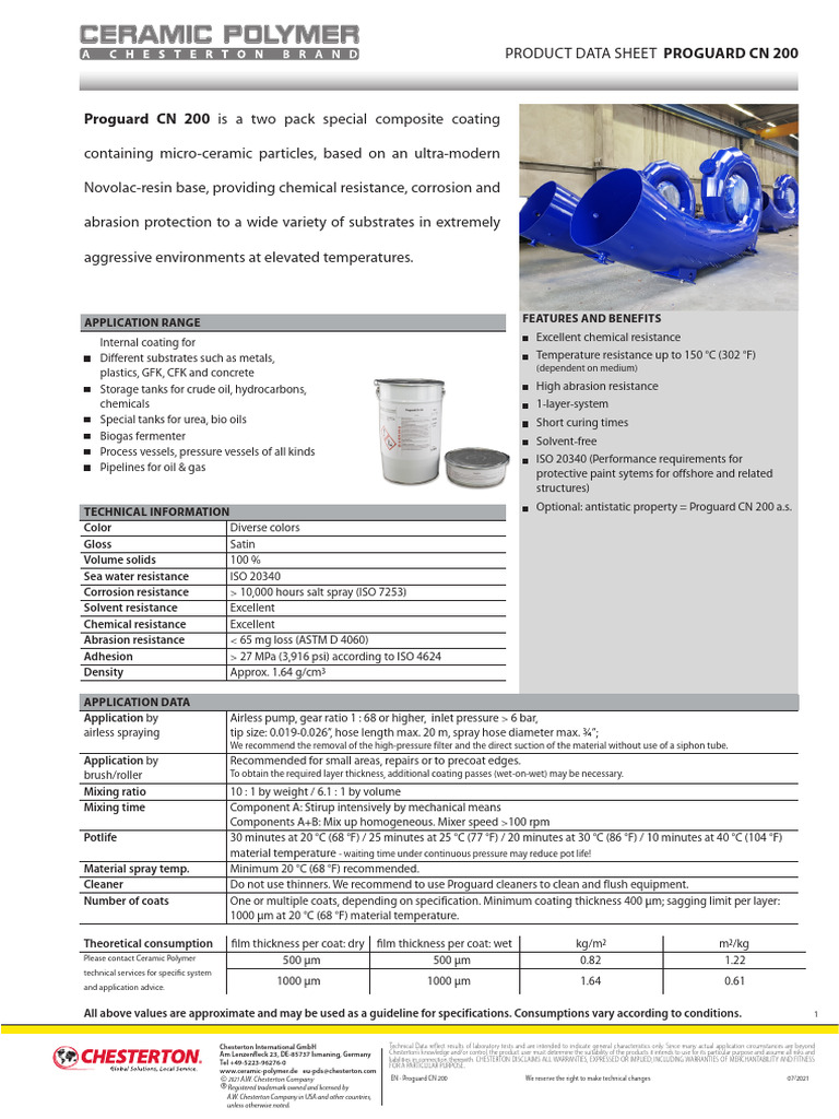 Data - Sheet - Proguard - CN - 200 - EN | PDF | Coating | Implied Warranty