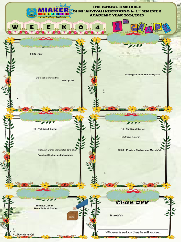 School Timetable for MI Students | PDF