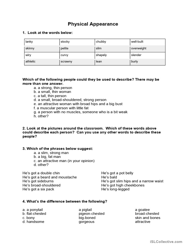 Physical Appearance and Body Types | PDF