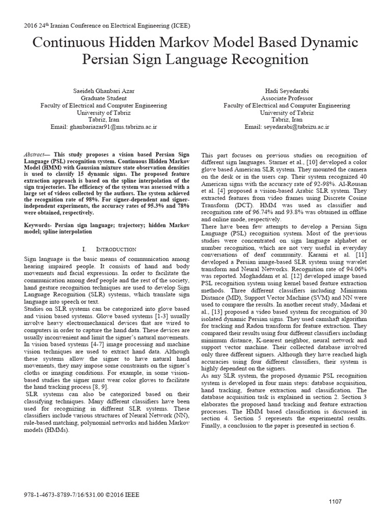 Persian Sign Language Recognition | PDF | Artificial Intelligence ...