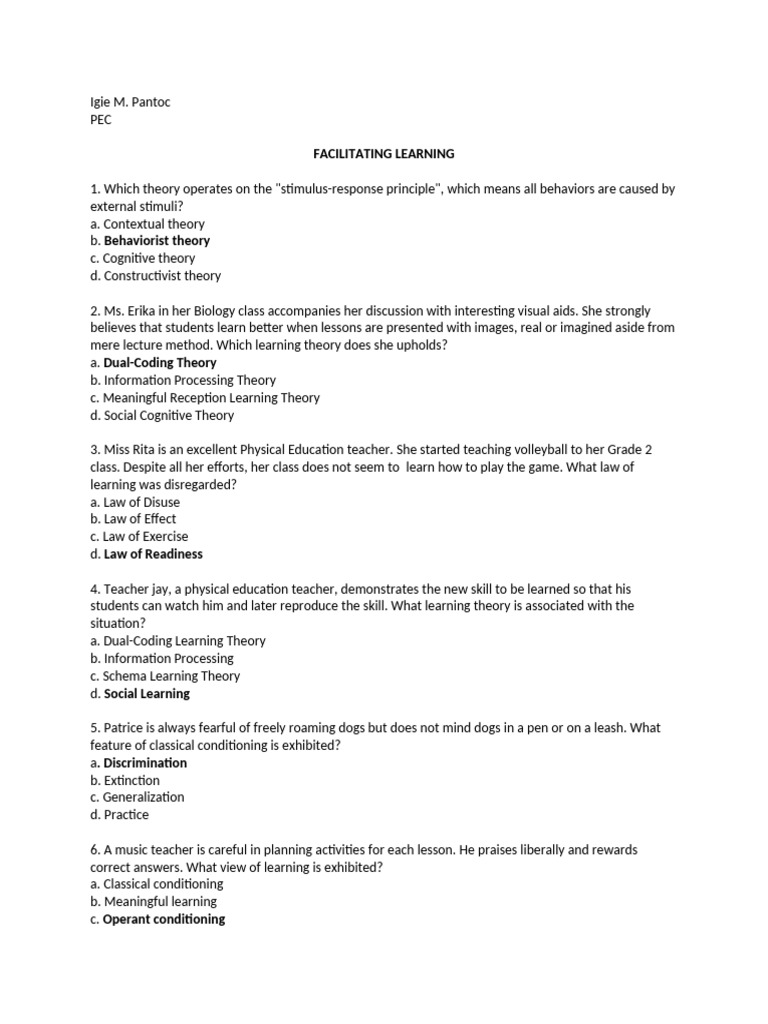 Facilitating Learning | PDF | Learning | Learning Theory (Education) Facilitating Learning | PDF | Learning | Learning Theory (Education)