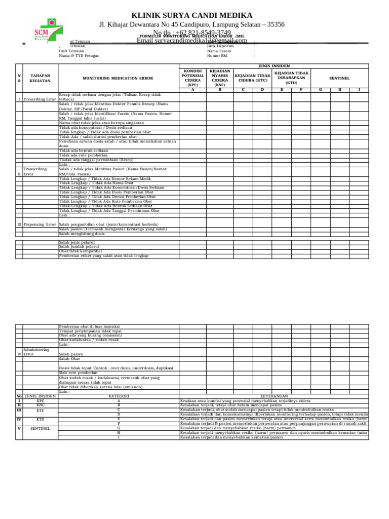 PKP 15.12.2 Bukti Pelaporan Medication Eror | PDF