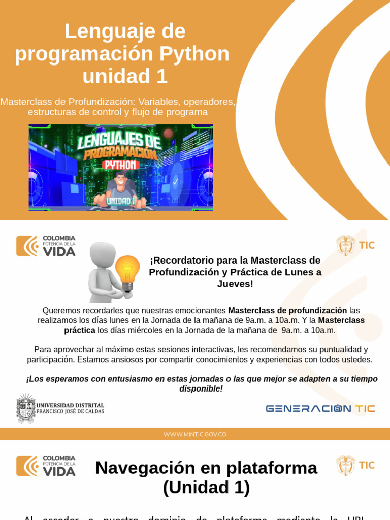 Estructura PPT Masterclass Profundizacion Unidad 1 Python - MAYO 2024 ...