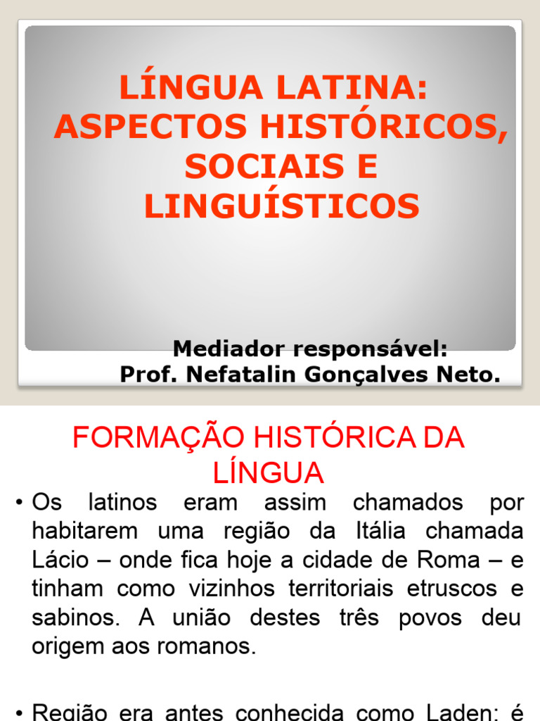 Historia Lingua Latina | PDF | Latim | Roma Antiga
