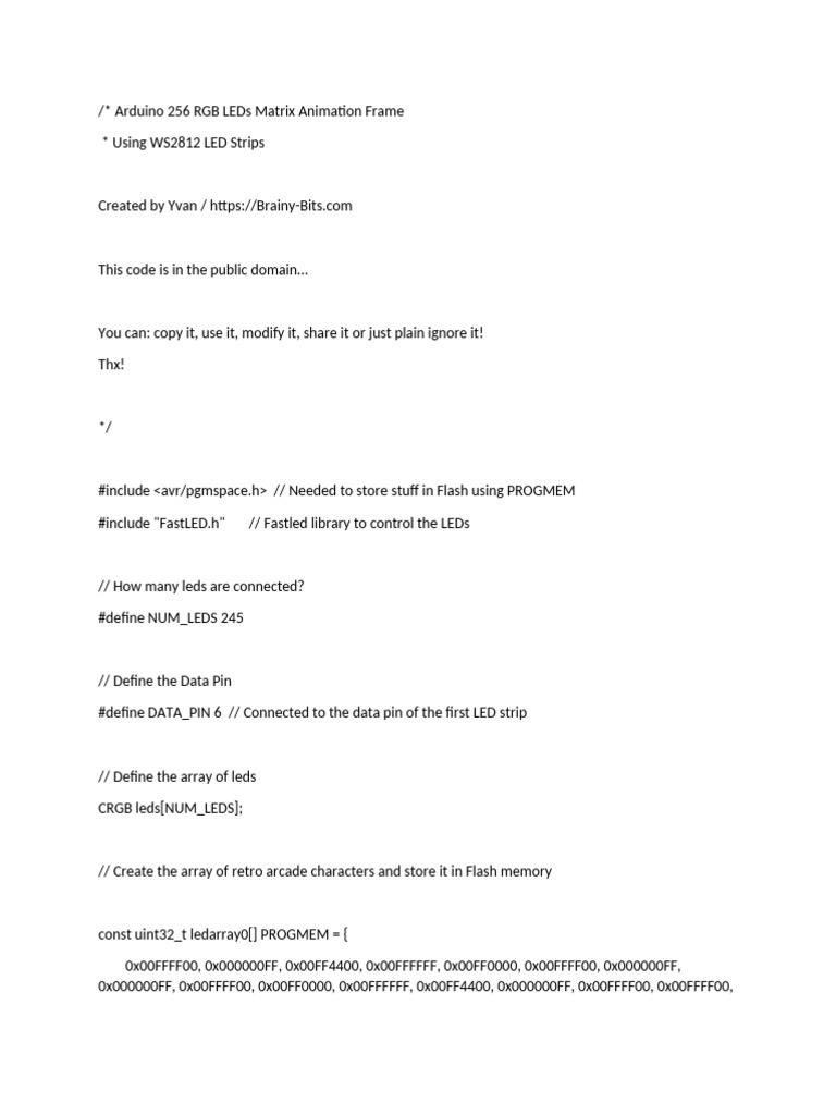 Arduino Budurasmala Code For Large Sets | PDF | Computer Programming ...