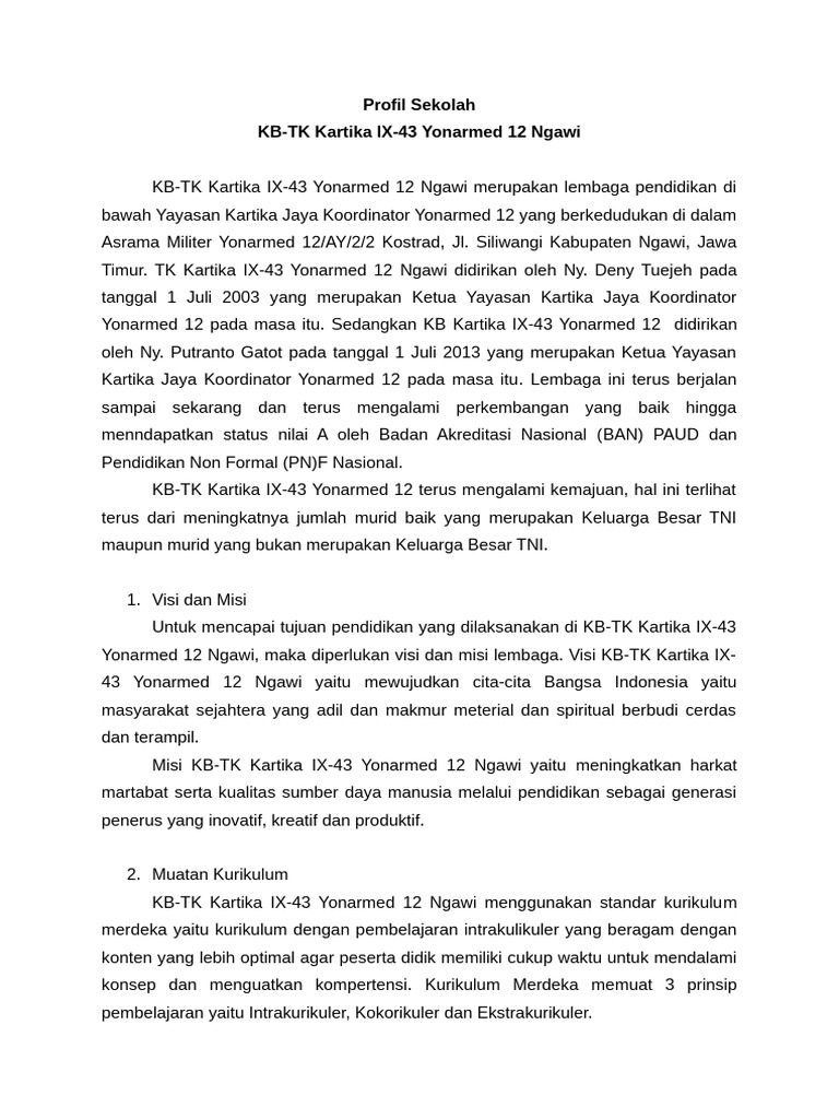 Profil KB-TK Kartika IX-43 Yonarmed 12 | PDF