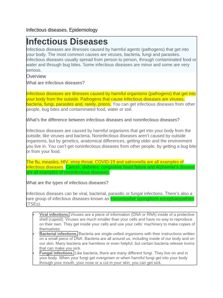Infectious Diseases | PDF | Infection | Pathogen