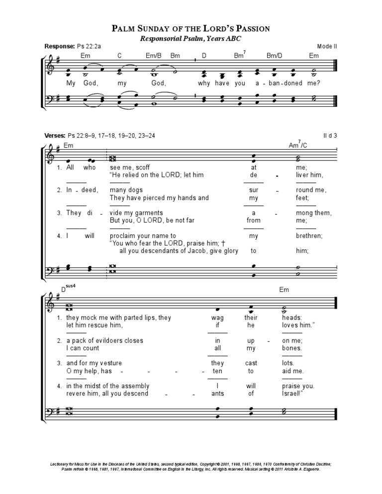 Modal Responsorial Psalms - Palm Sunday Years ABC | PDF
