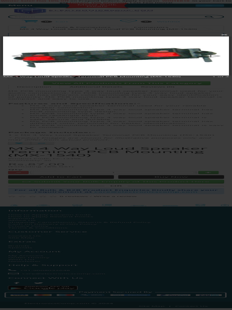MX 4 Way Loud Speaker Terminal PCB | PDF | Printed Circuit Board | Business