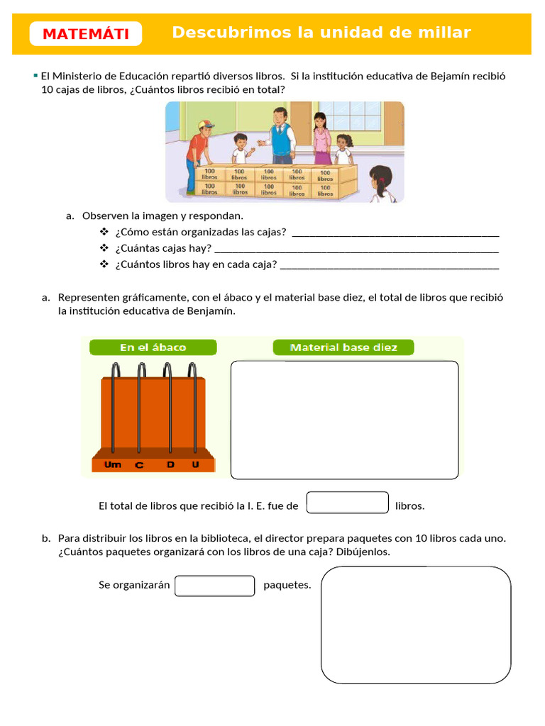 FICHA MAT. Descubrimos La Unidad de Millar | PDF FICHA MAT. Descubrimos La Unidad de Millar | PDF