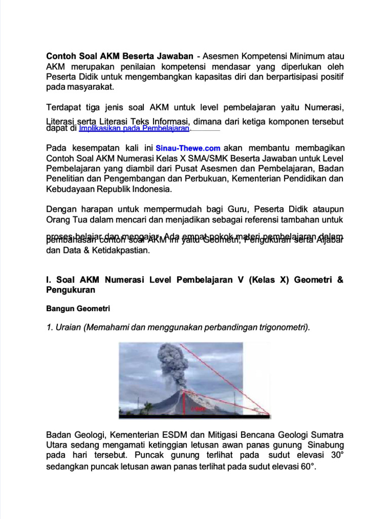 PDF Contoh Soal Akm Numerasi Kelas X Sma SMK Beserta Jawaban - Compress ...