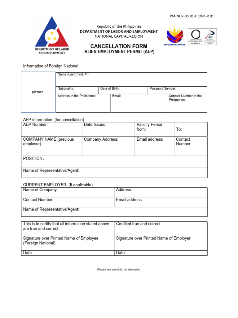 Aep Cancellation NCR 2024 | PDF | Government And Personhood