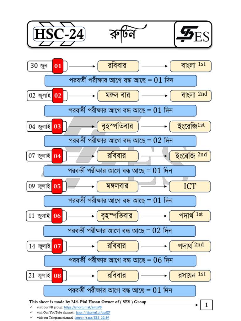 HSC 24 Routine | PDF