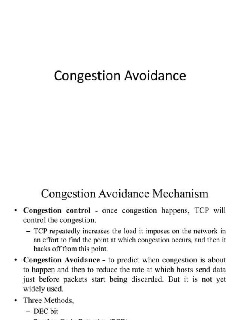 Congestion Avoidance Pdf