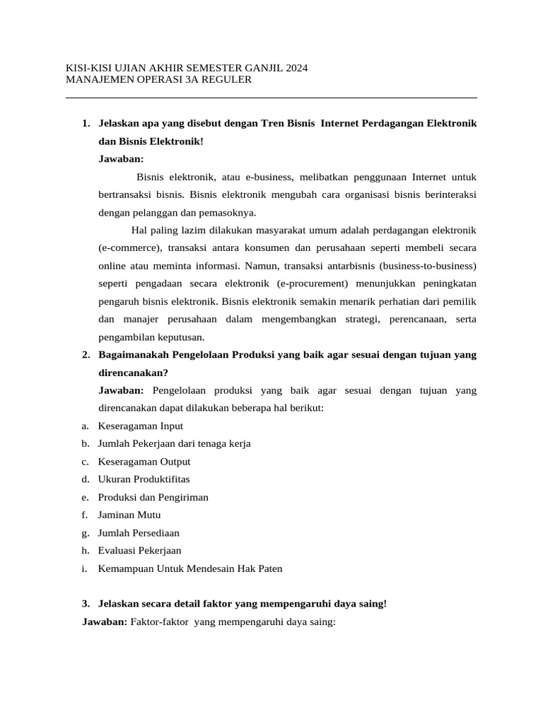 Kisi Uas Ganjil Mo 3a 2024 | PDF