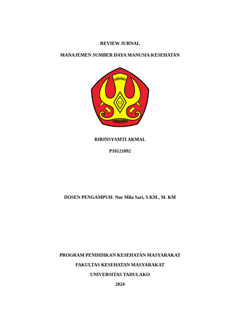 REVIEW JURNAL MANAJEMEN SDMK Salinan | PDF | Karier & Perkembangan | Bisnis