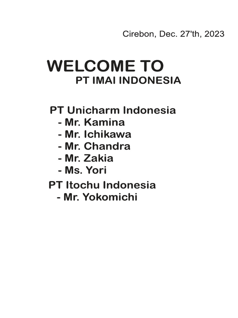 Welcome Board | PDF