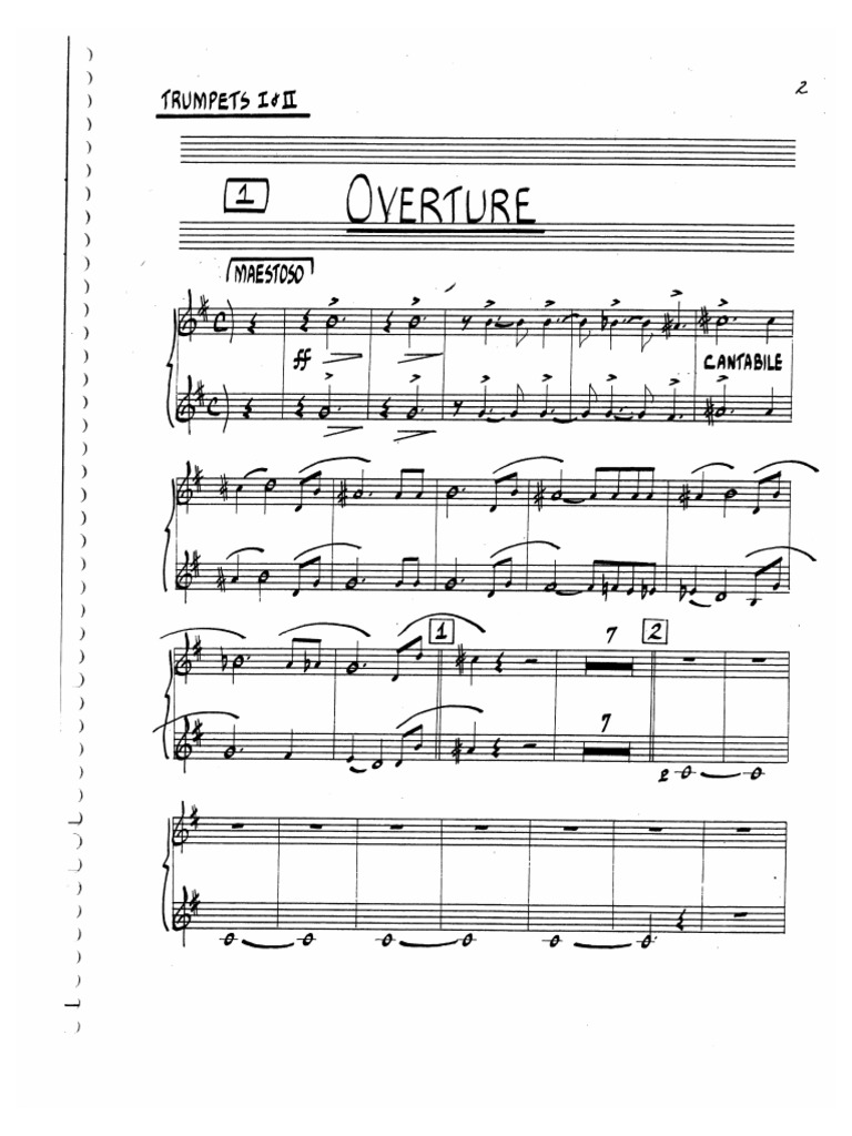 Overture South Pacific 1978 Trumpet 1 - 2 | PDF