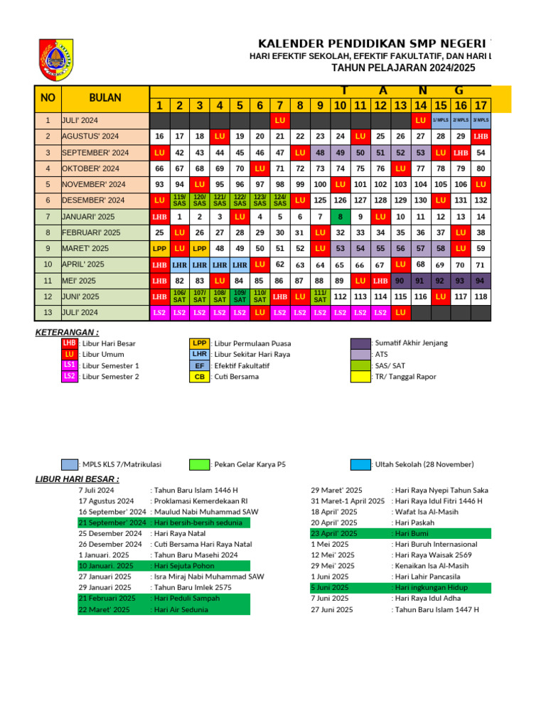 Kalender Pendidikan 2024 2025 Pdf
