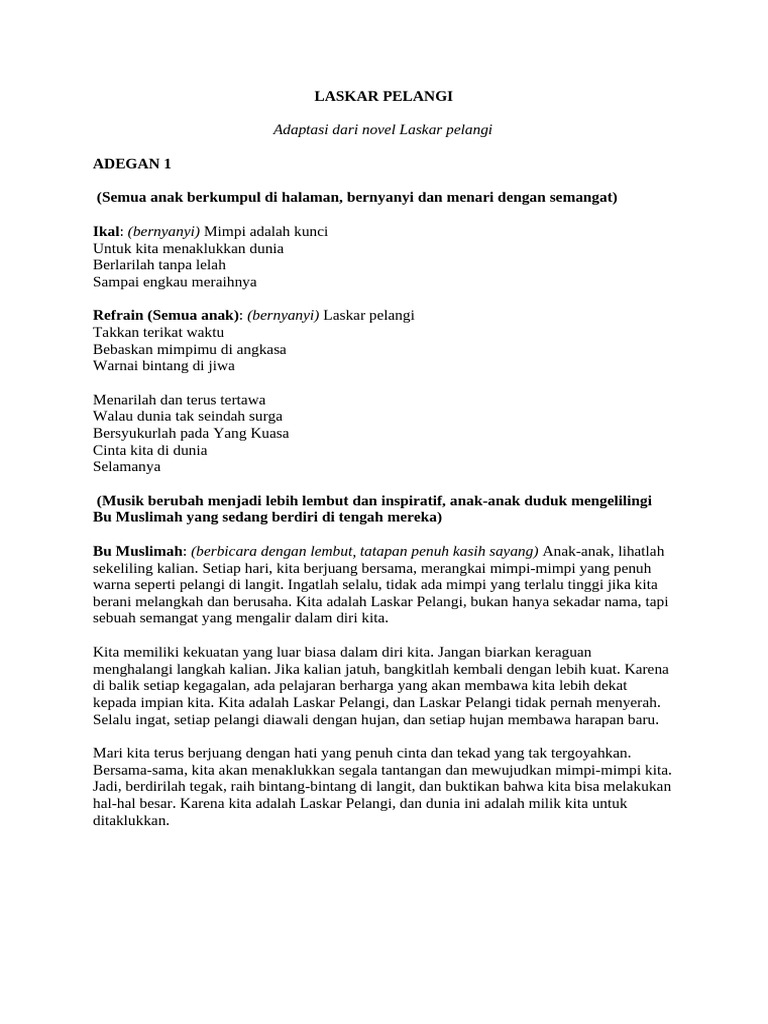 Semangat Laskar Pelangi: Mimpi dan Harapan | PDF | Puisi