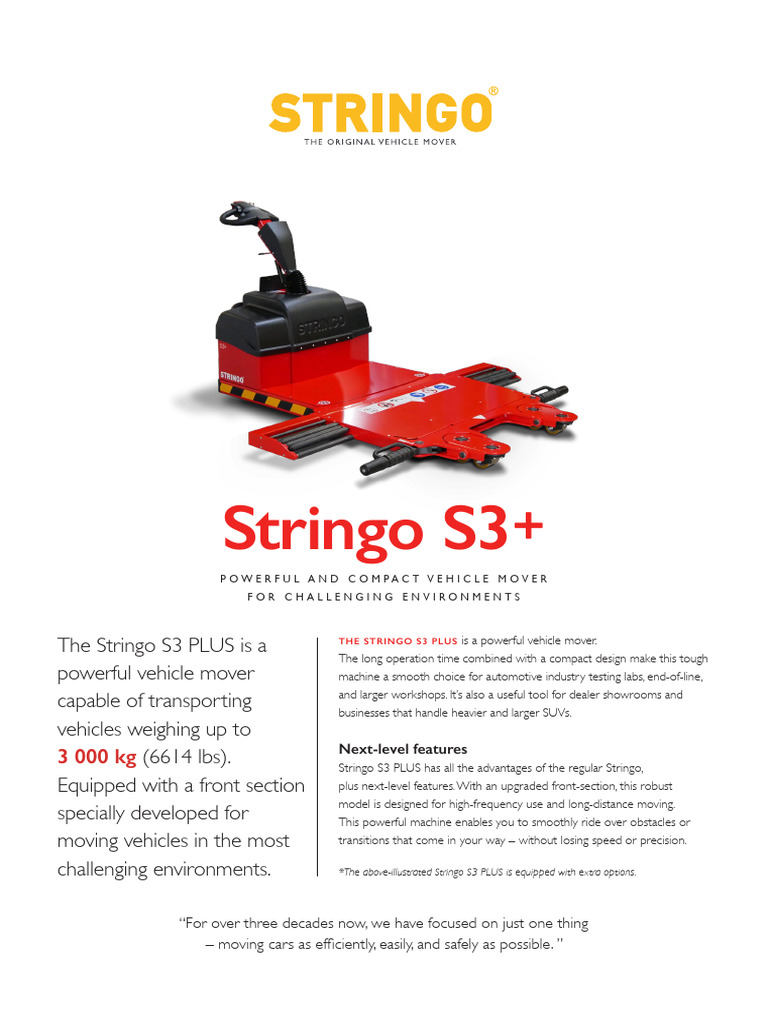 Stringo S3 PLUS - Product Sheet | PDF | Vehicles | Manufactured Goods