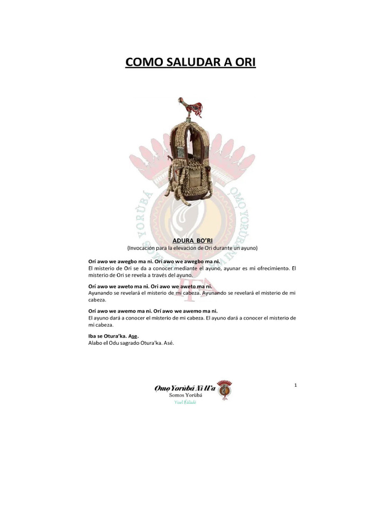 Cómo Saludar A Ori. | PDF
