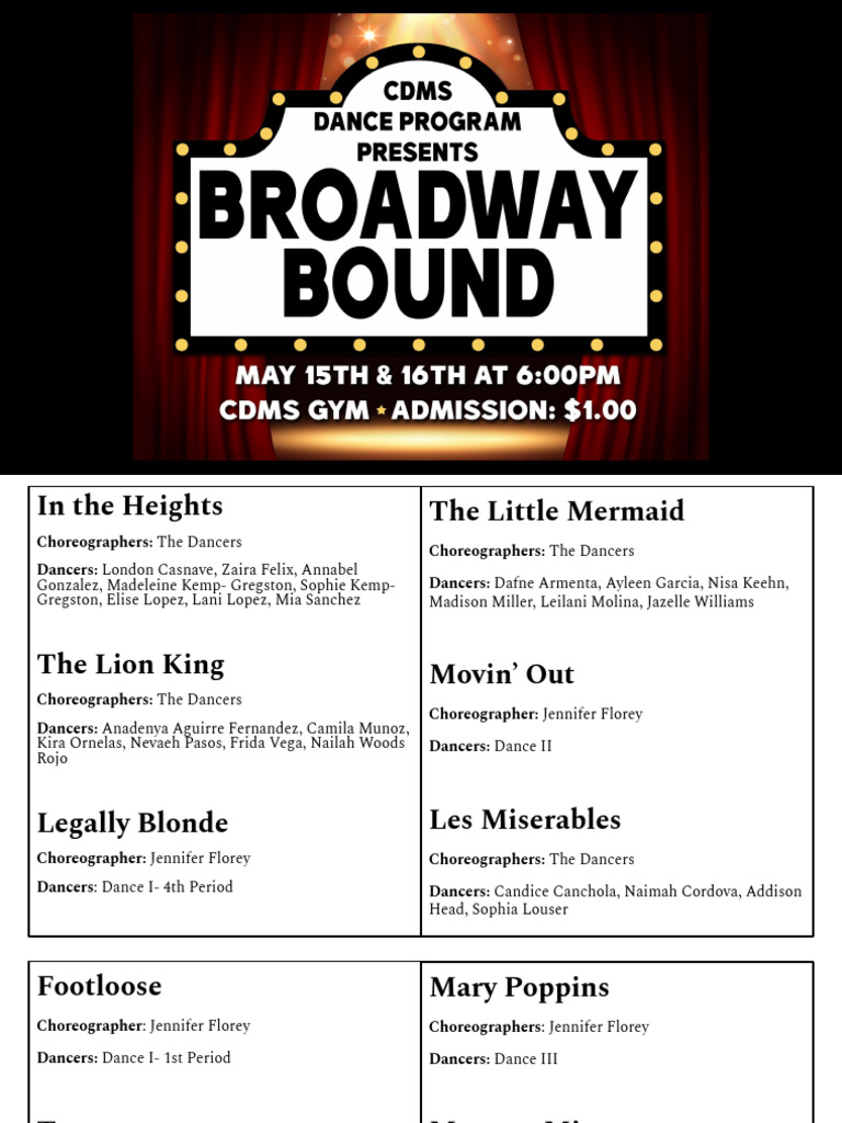 Official Broadway Bound Program 2024 | PDF