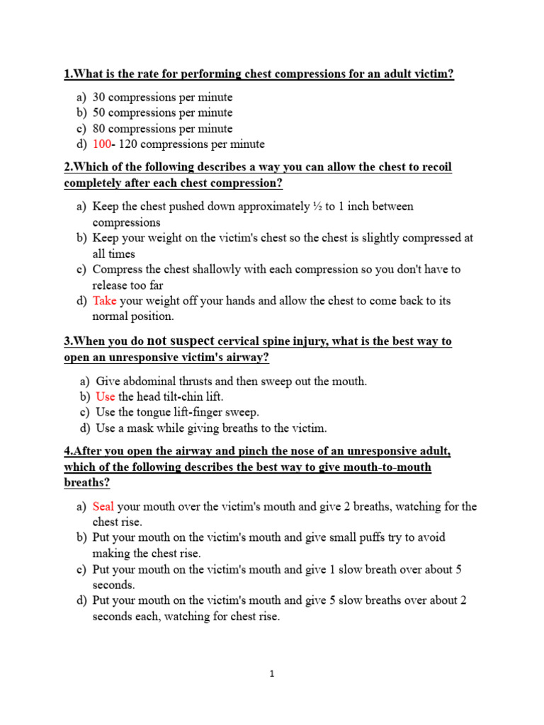 MCQ RESP 401 | PDF | Cardiopulmonary Resuscitation | Stroke