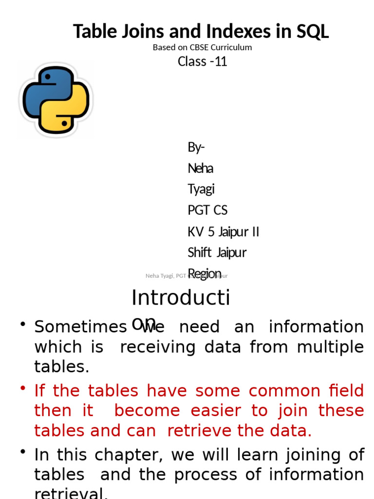 Chapter Eng Table Joins and Indexes in SQL | PDF | Database Index | Computer Data