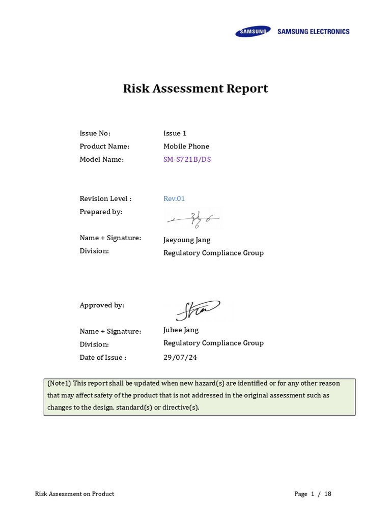 Mobile Phone Risk Assessment Report | PDF | Risk | Risk Assessment