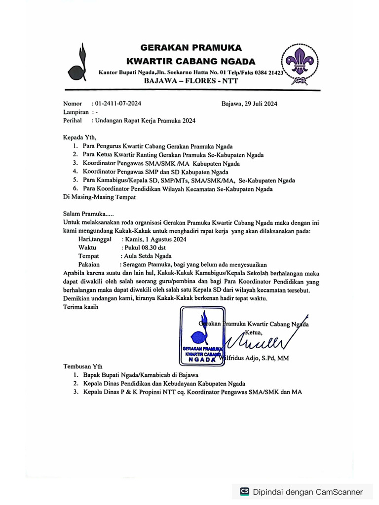 Surat Undangan Pramuka | PDF