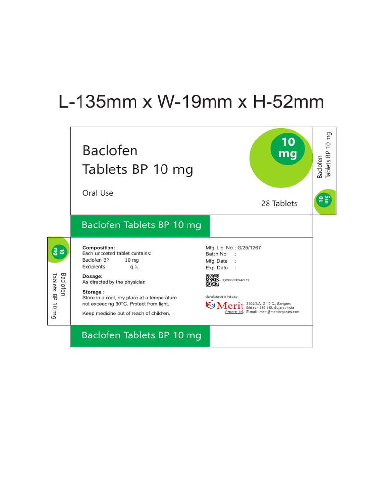 Baclofen Tablets BP 10 mg Overview | PDF | Pregnancy | Causes Of Death
