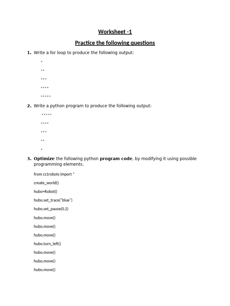 Worksheet 1 For Python 2024 Pdf Area Computer Engineering 5669