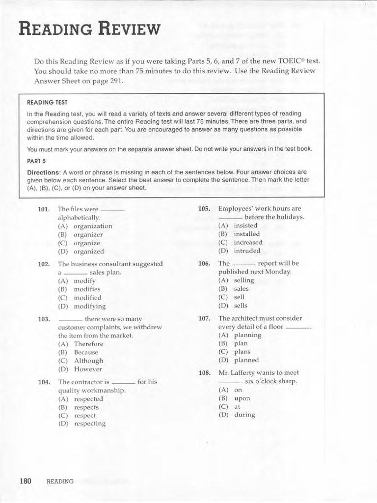 Review STR Test | PDF | Reading Comprehension