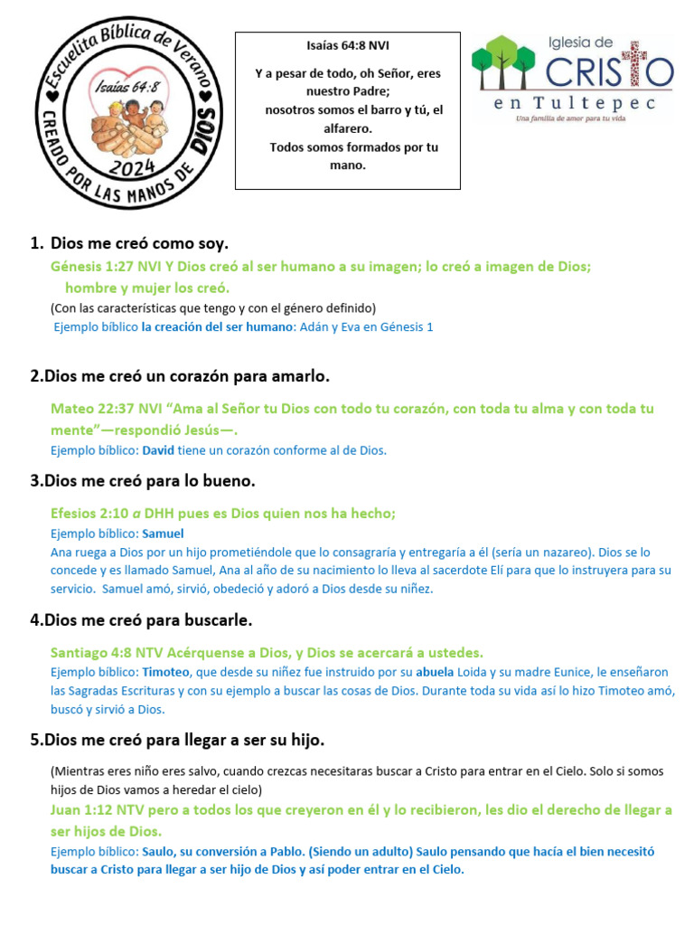 Creación Y Propósito Divino En La Biblia Pdf Religión Y Espiritualidad
