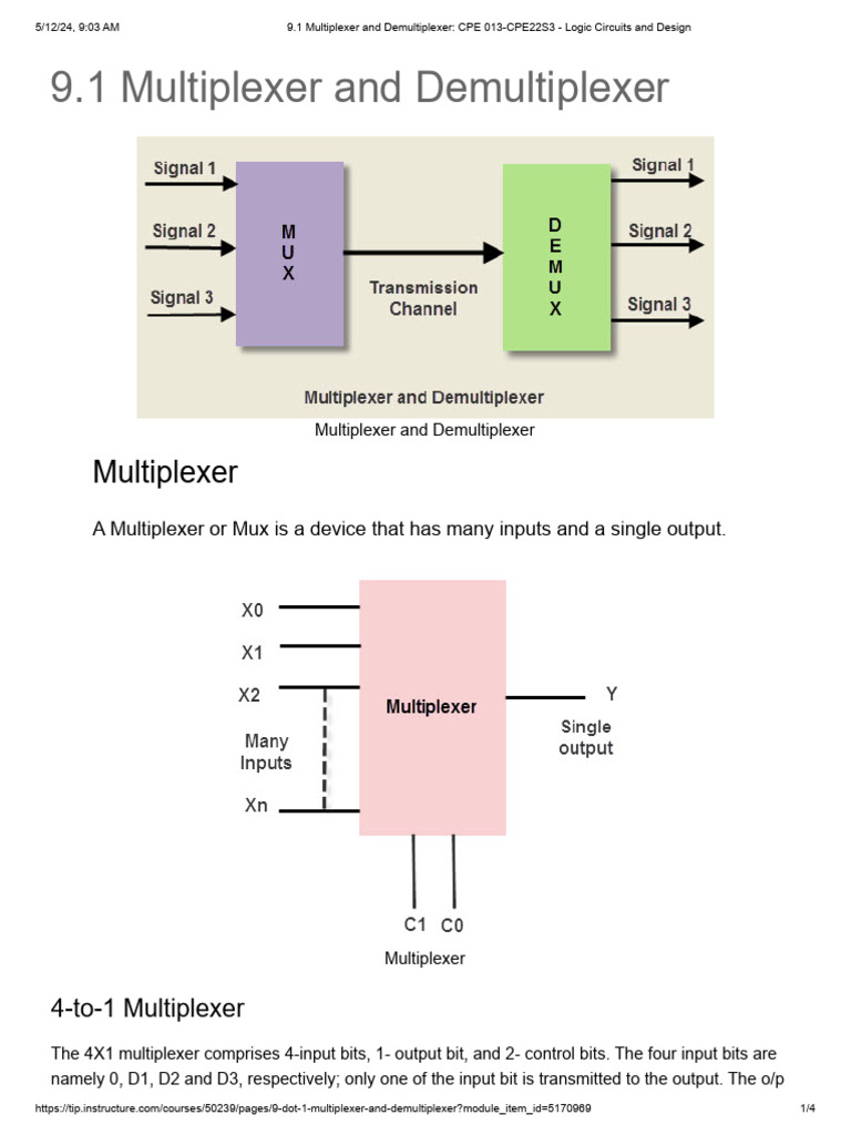 Multiplexer and Demultiplexer Overview | PDF | Electrical Circuits ...