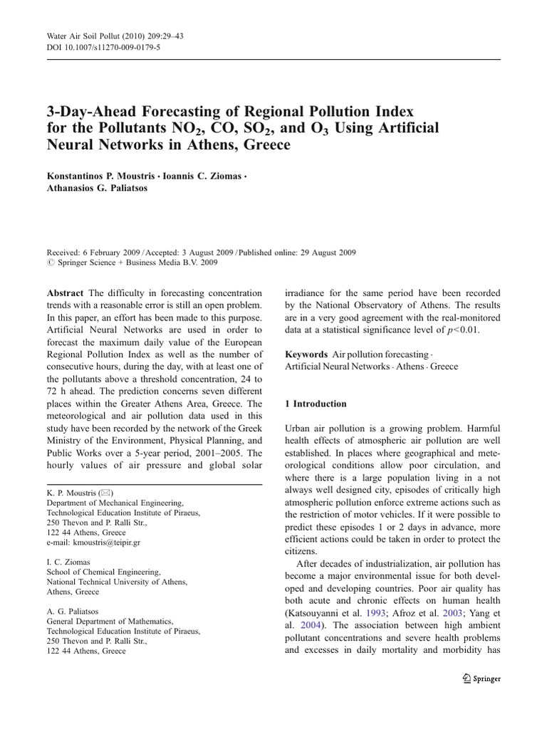 3-Day-Ahead Forecasting of Regional Pollution Index For The Pollutants ... 3-Day-Ahead Forecasting of Regional Pollution Index For The Pollutants ...