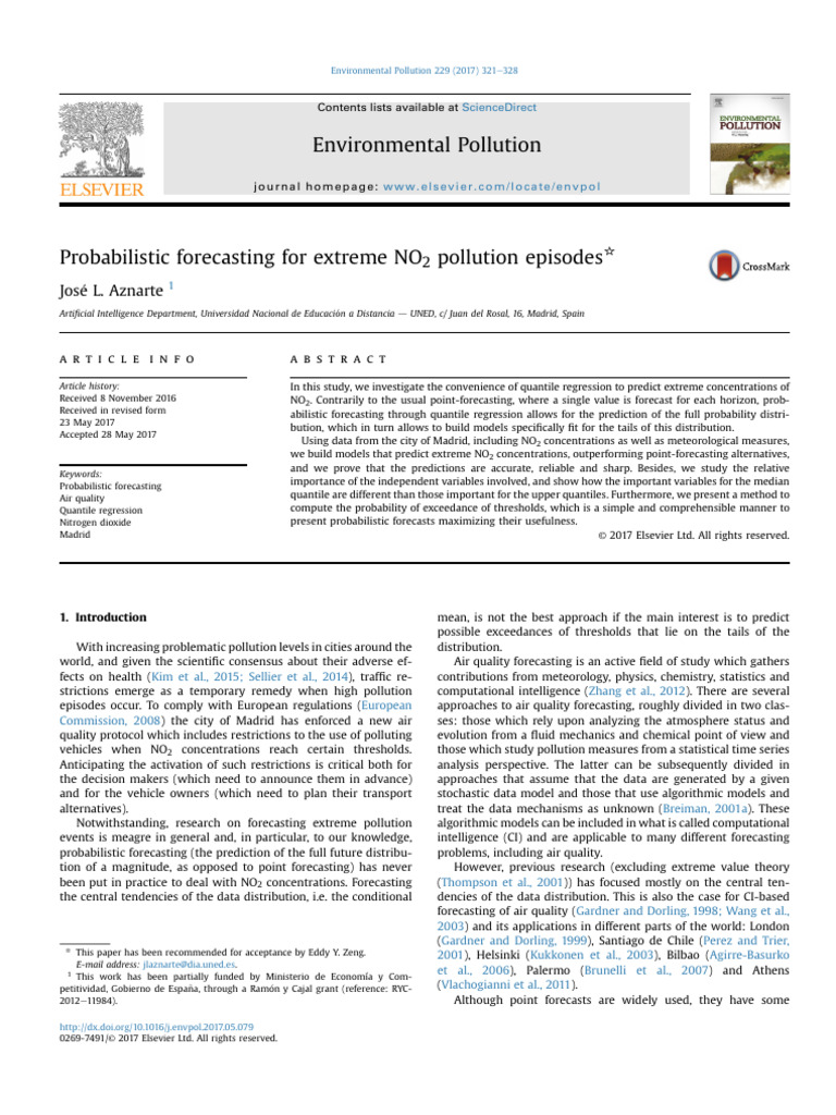 Probabilistic Forecasting For Extreme NO2 Pollution Episodes | PDF ...