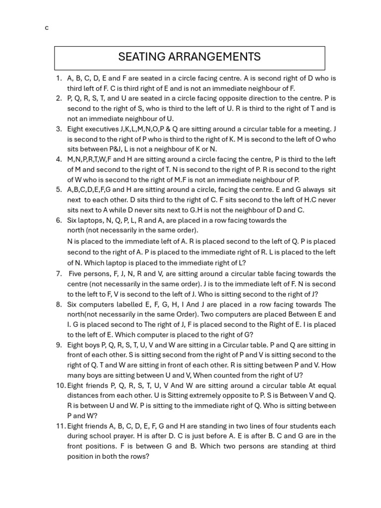 Sitting Arrangement SSC | PDF | Social Science | Language Arts & Discipline