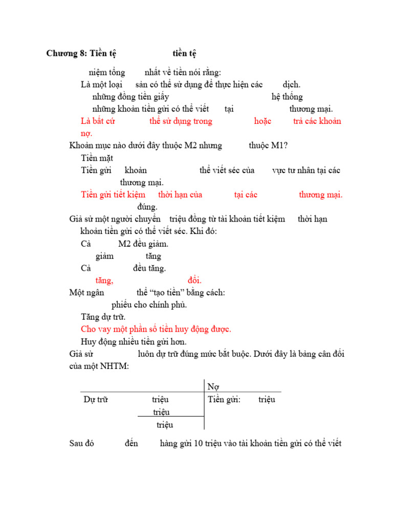 Chuong 8 - Trac Nghiem Va Bai Tap - HD | PDF