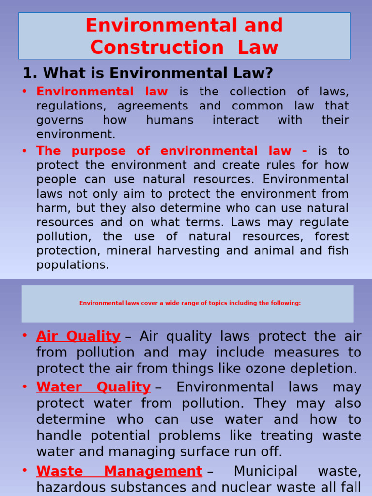 Environmental and Construction Law | PDF | Environmental Law | Clean ...