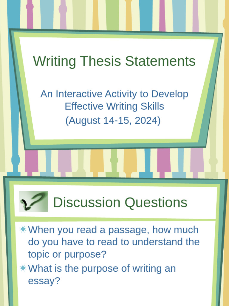 Thesisstatementlesson | PDF | Essays | Globalization