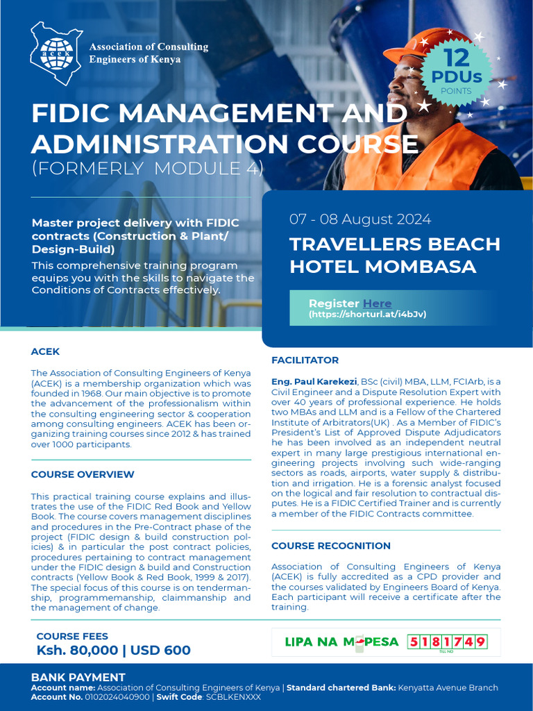 ACEK Training FIDIC Management and Administration Course Module | PDF | Business